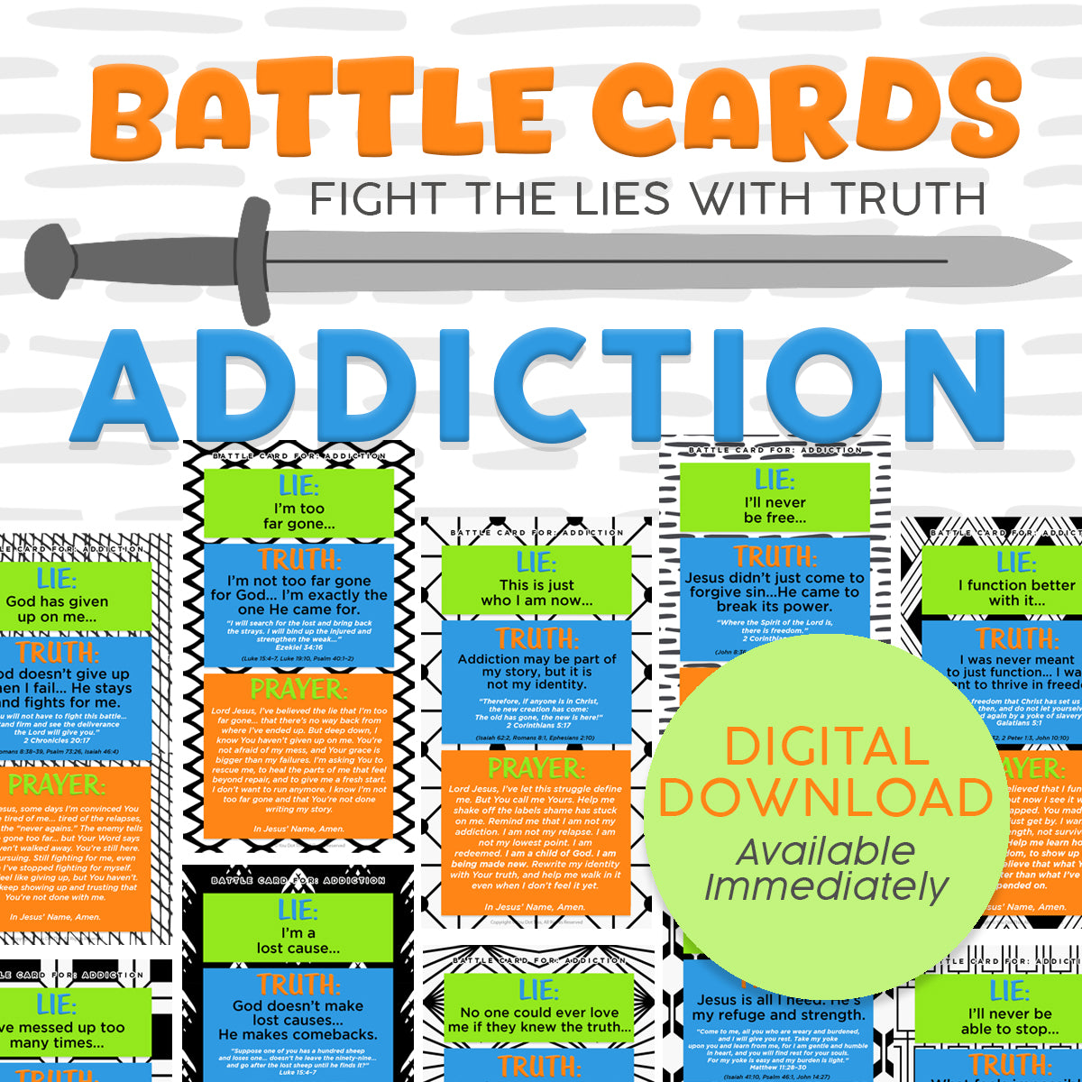 BATTLE CARDS- ADDICTION {Digital Download} – You Dot This