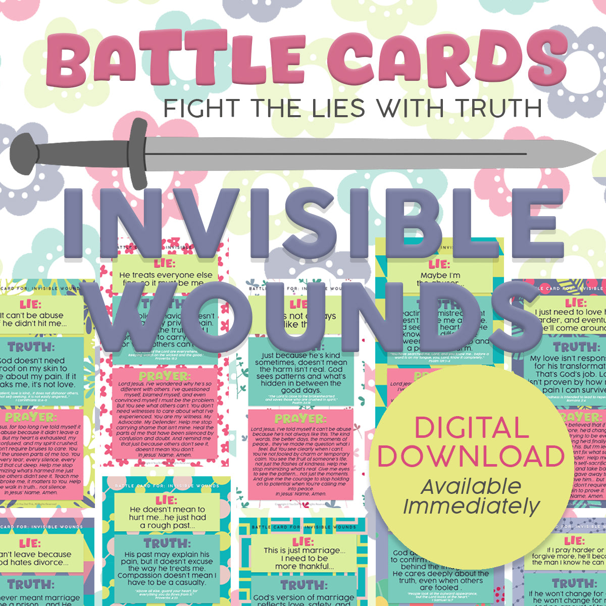 BATTLE CARDS- INVISIBLE WOUNDS {Digital Download} – You Dot This